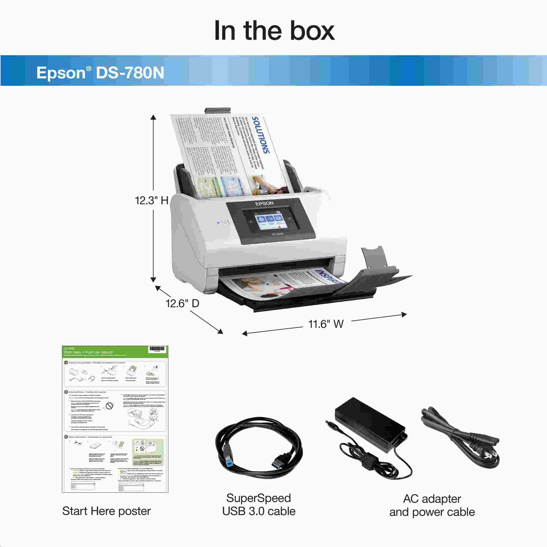 EPSON WorkForce DS-780 nm, A4, 600 x 600 dpi, USB 3.0, Ethernet ...
