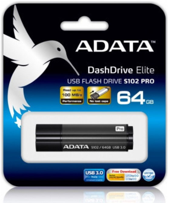 ADATA Flash Disk 64 GB Superior S102 Pro, USB 3.1, titánszürke (R: 100 ...